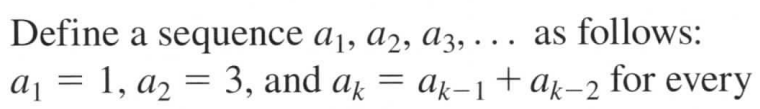 Solved Define a sequence a1, A2, A3, ... as follows: aj = 1, | Chegg.com