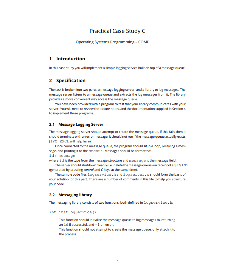 Solved How are you supposed to create this message-logging | Chegg.com