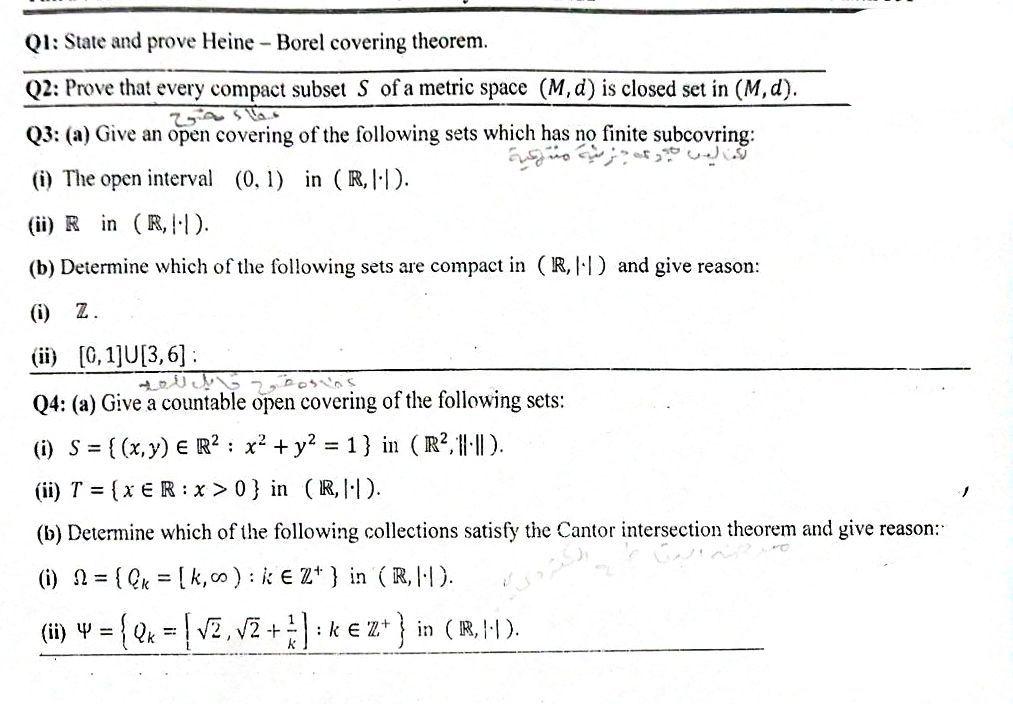 Solved a Vas Q1: State and prove Heine - Borel covering | Chegg.com