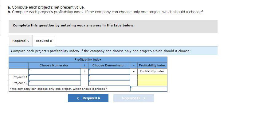 Solved a. Compute each project's net present value. b. | Chegg.com