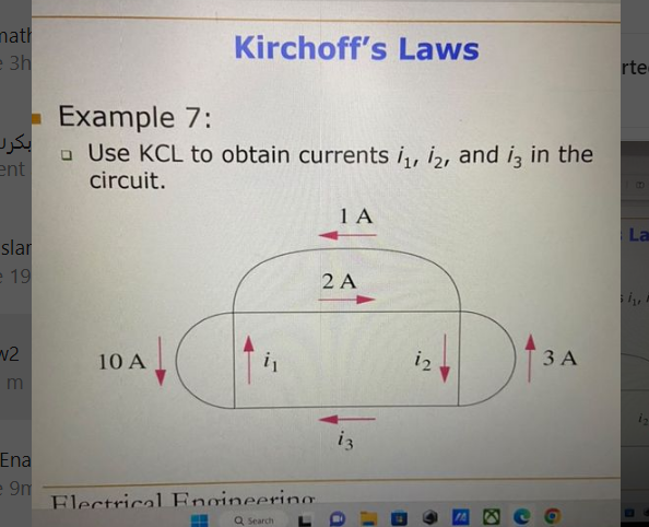 Solved Example 7: Use KCL to obtain currents i1,i2, and i3 | Chegg.com