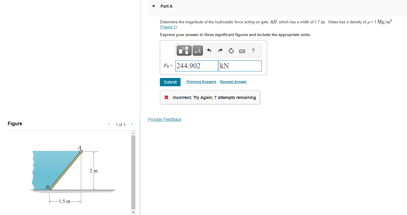 Solved Determine the magnitude of the hydrostatic force | Chegg.com