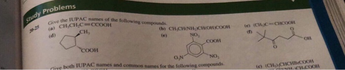 Solved Problems b UPAC names of the following compounds 5 | Chegg.com