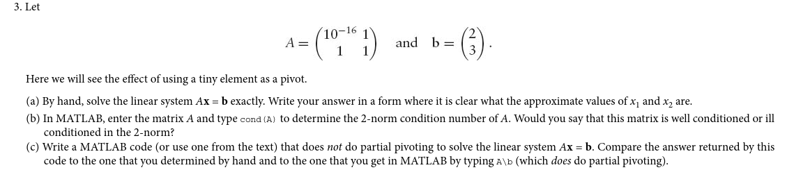 Solved Code is provided for you to run Gaussian elimination | Chegg.com