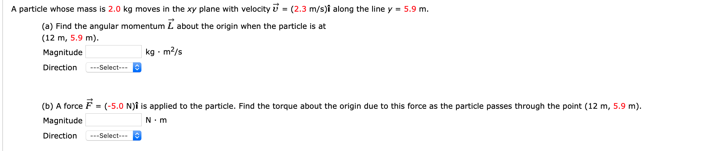 Solved A particle whose mass is 2.0 kg moves in the xy plane | Chegg.com