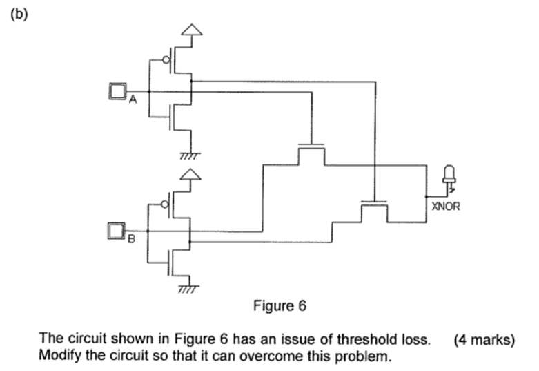 Solved Modify the circuit to overcome the threshold loss | Chegg.com