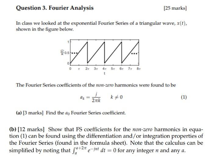 Solved In class we looked at the exponential Fourier Series | Chegg.com