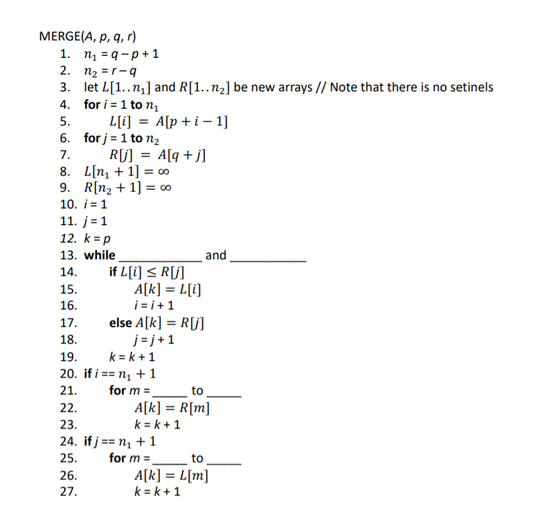 Solved Question 3 (3 points) Rewrite the MERGE procedure so | Chegg.com