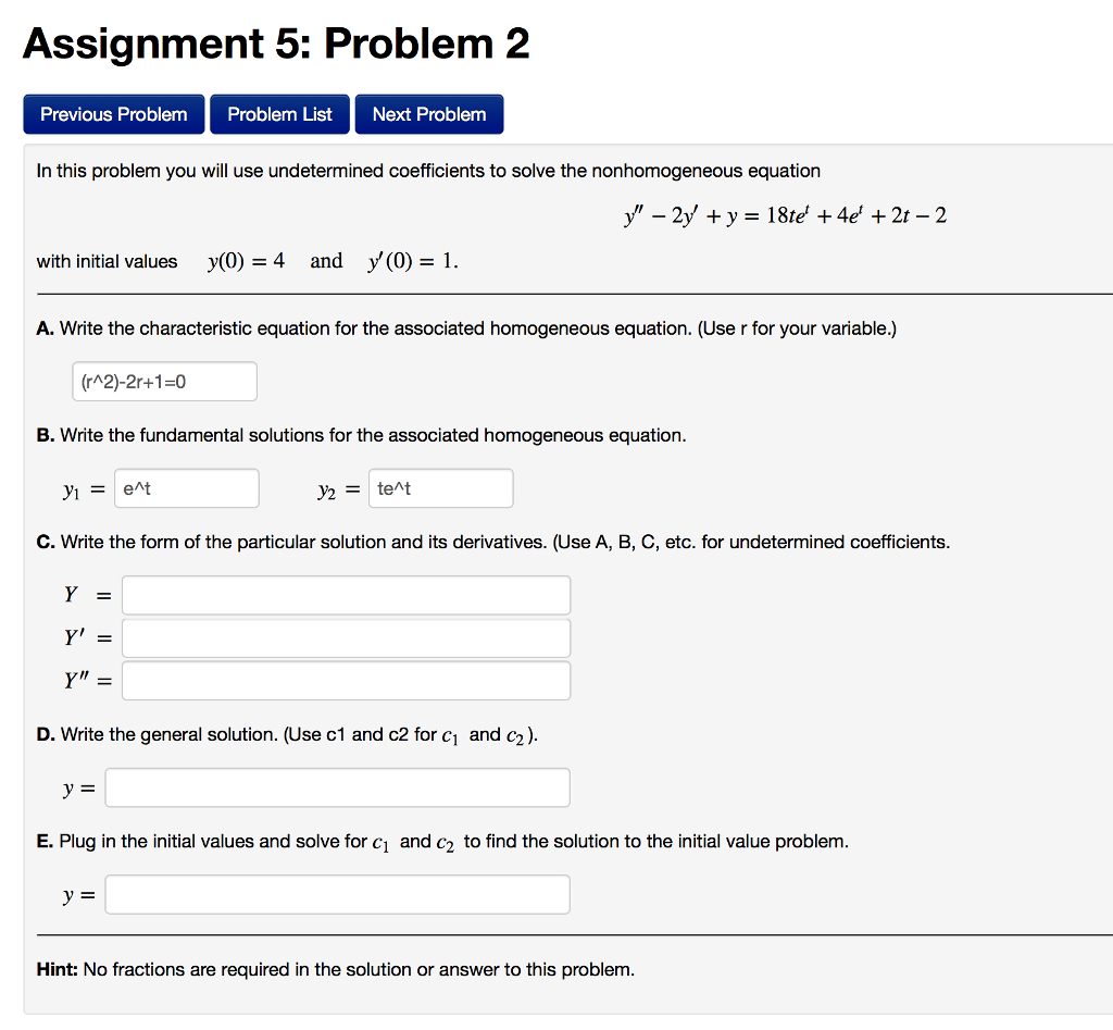Solved Assignment 5 Problem 2 Previous Problem Problem List 8847