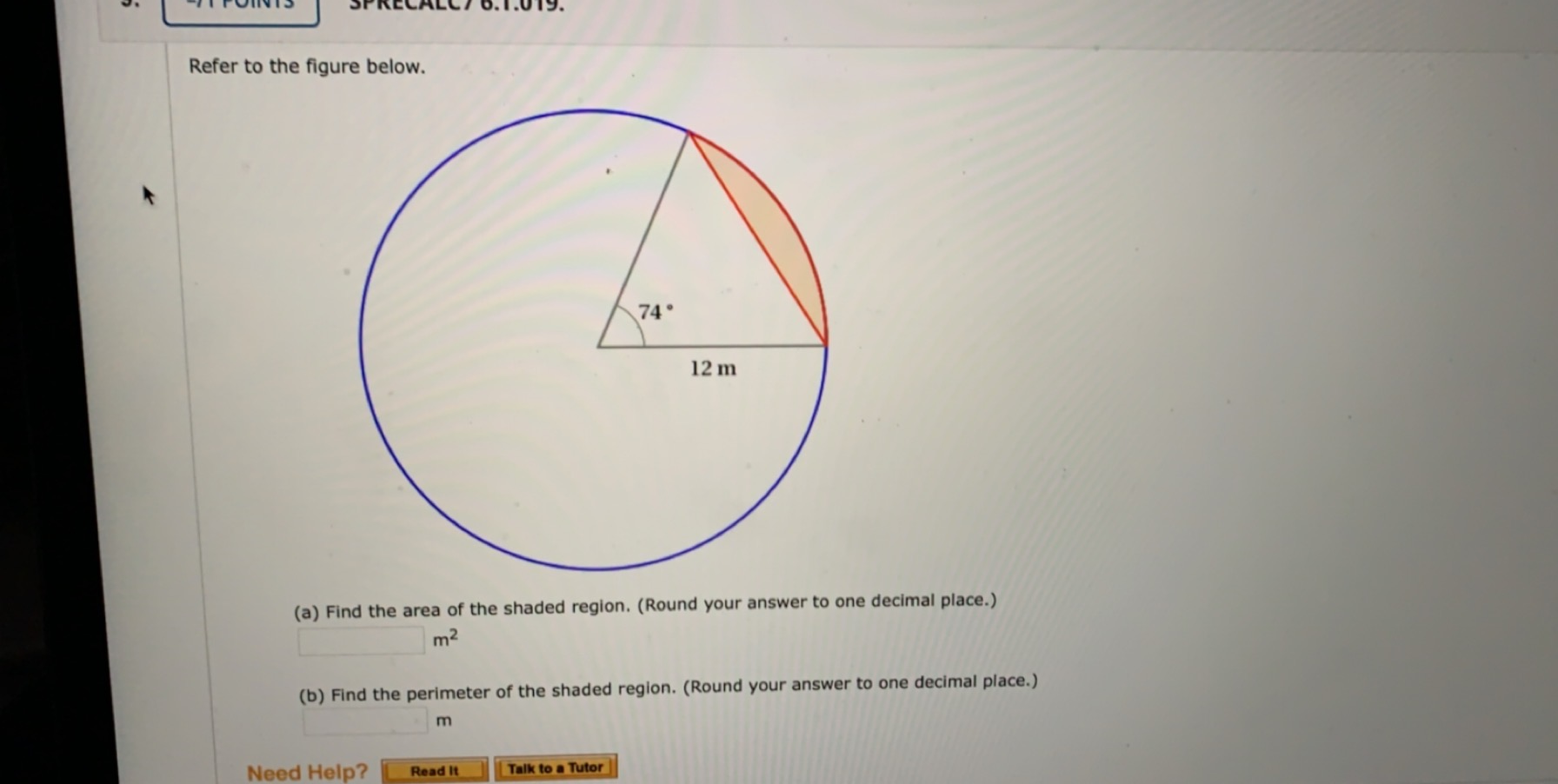 Solved 71 POINT S PRECALLI 6.1.019. Refer to the figure | Chegg.com