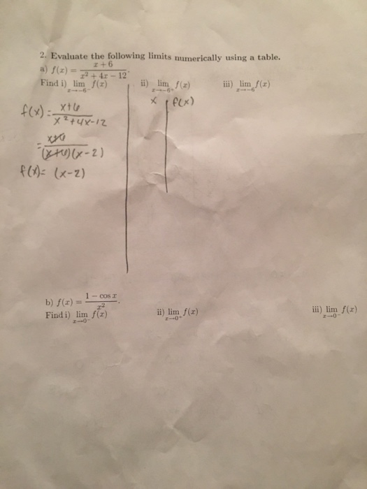 Solved 2. Evaluate the following limits numerically using a | Chegg.com