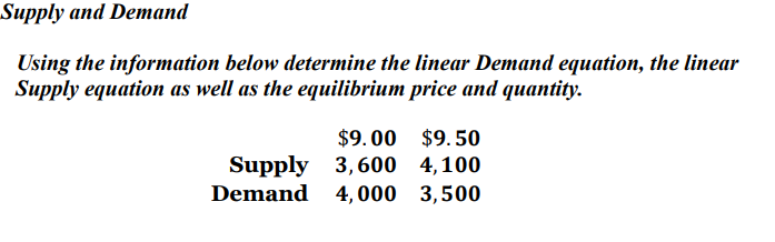 Solved Using the information below determine the linear | Chegg.com