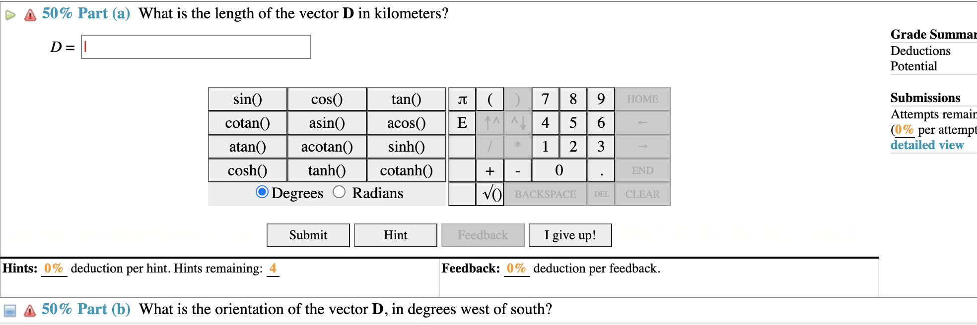 Solved (3\%) Problem 11: A rancher wants to fence off his | Chegg.com