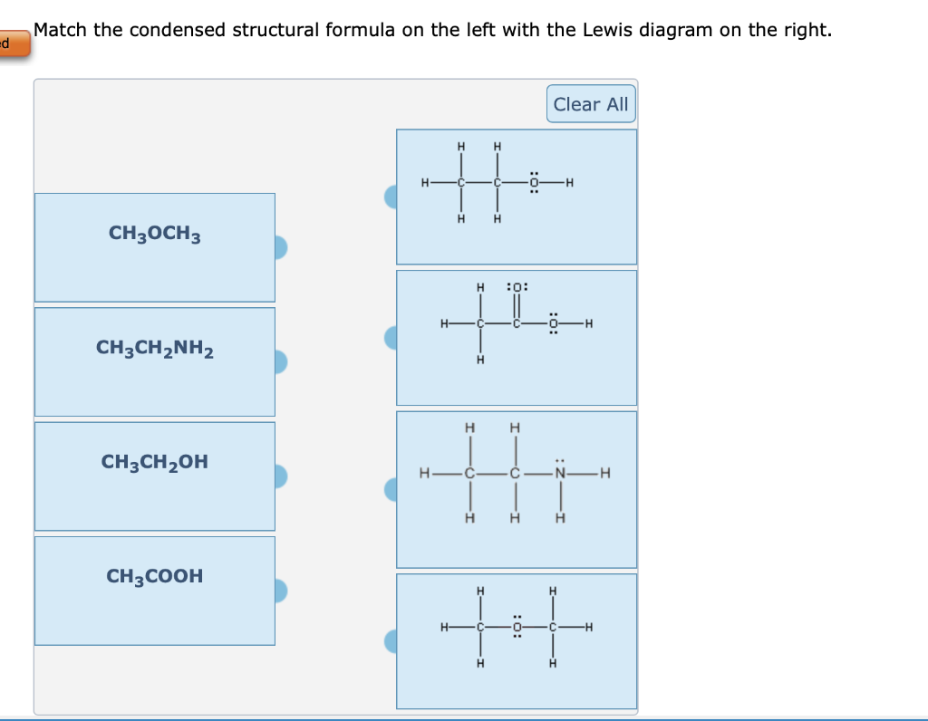 Solved Match the condensed structural formula on the left | Chegg.com