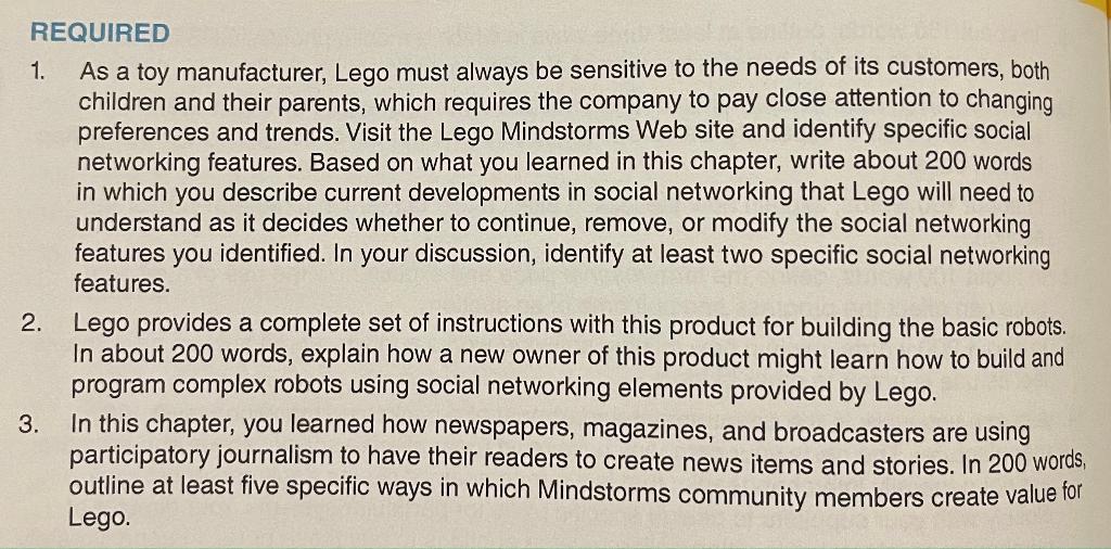 Solved Since 1947, Lego plastic blocks have been one of the | Chegg.com