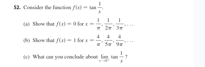 Solved 52. Consider the function f(x)=tanx1. (a) Show that | Chegg.com