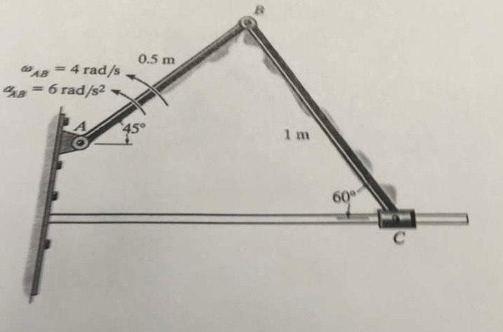 Solved at the given instant shown, rod AB has the angular | Chegg.com