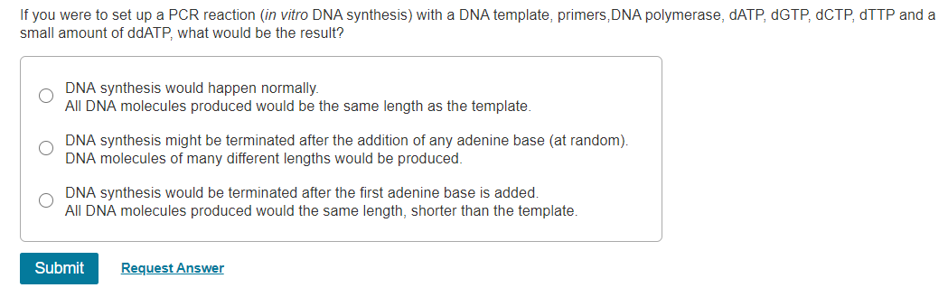 Solved If You Were To Set Up A Pcr Reaction In Vitro Dna Chegg