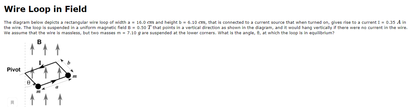 Solved Wire Loop in Field The diagram below depicts a | Chegg.com
