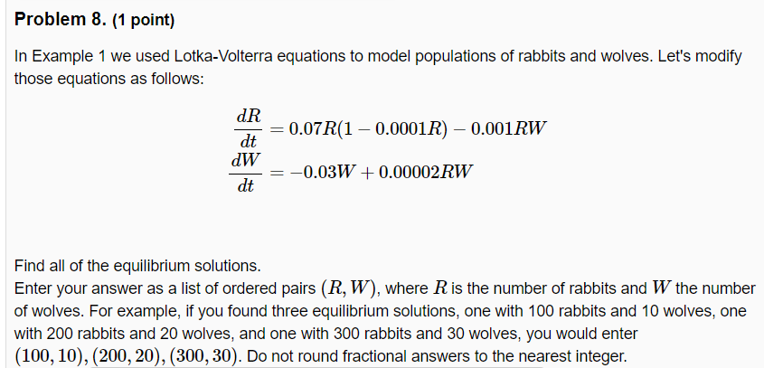 Solved In Example 1 we used Lotka-Volterra equations to | Chegg.com