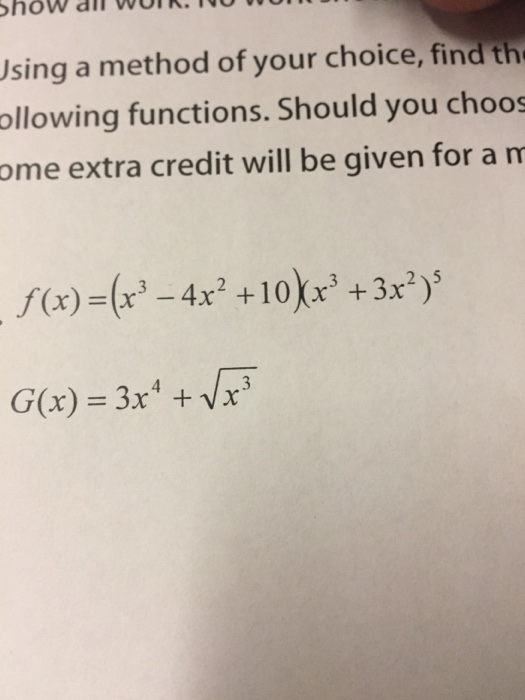 Solved Using a method of your choice, find th ollowing | Chegg.com