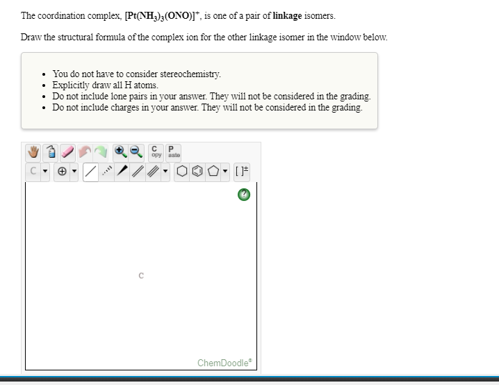 Solved The coordination complex, [Pt(NH),(ONO))", is one of | Chegg.com