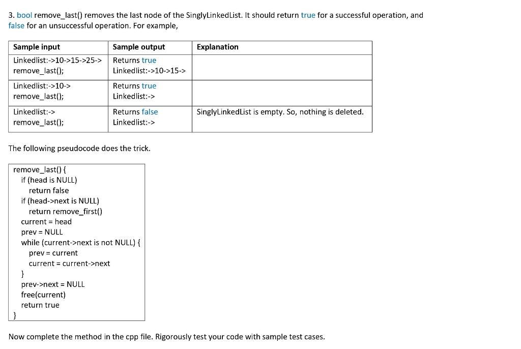 Solved 1. "SinglyLinkedList() is the destructor method for | Chegg.com