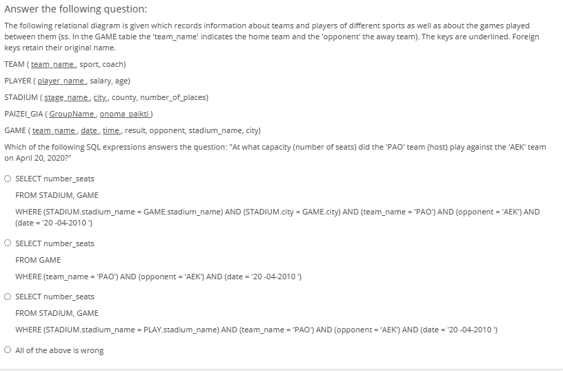 Solved Answer the following question: The following | Chegg.com
