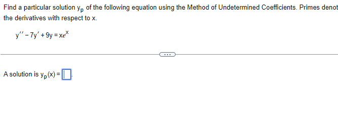 Solved Find a particular solution yp of the following | Chegg.com