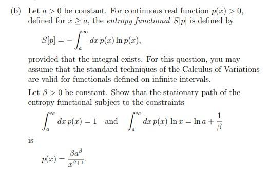 Solved b) Let a>0 be constant. For continuous real function | Chegg.com