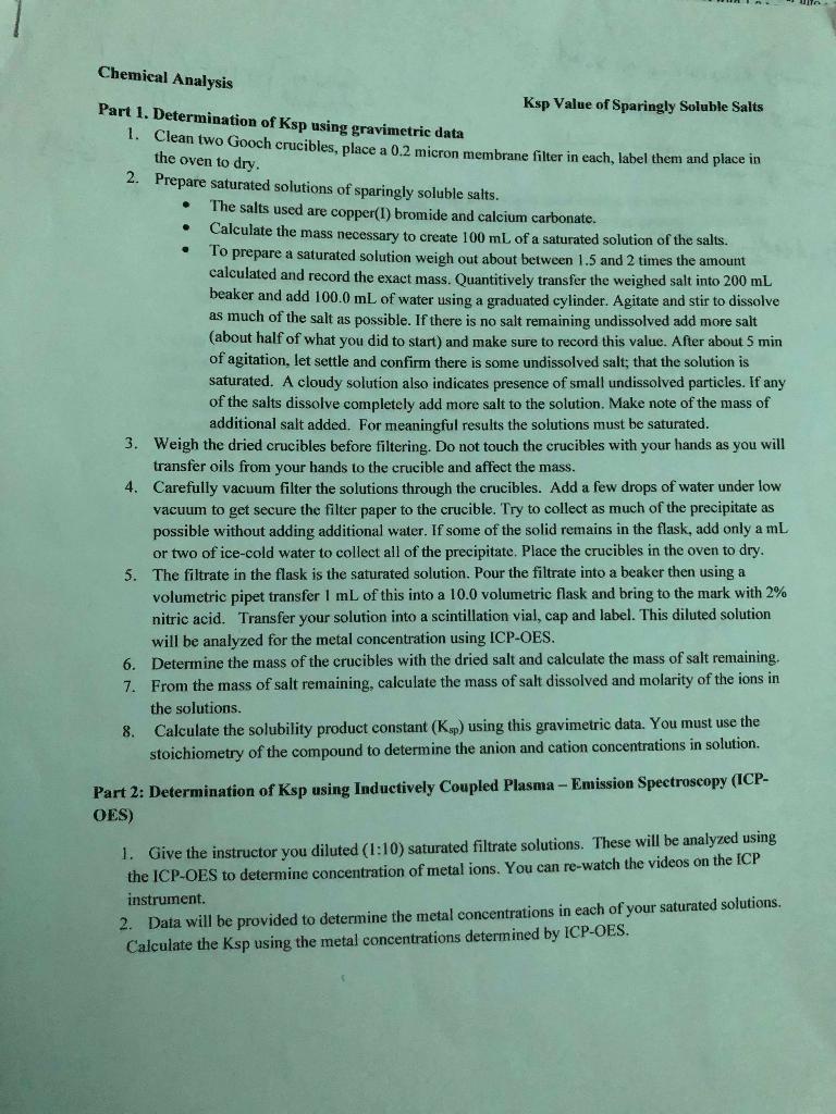 please I need help with lab report: calculations and | Chegg.com