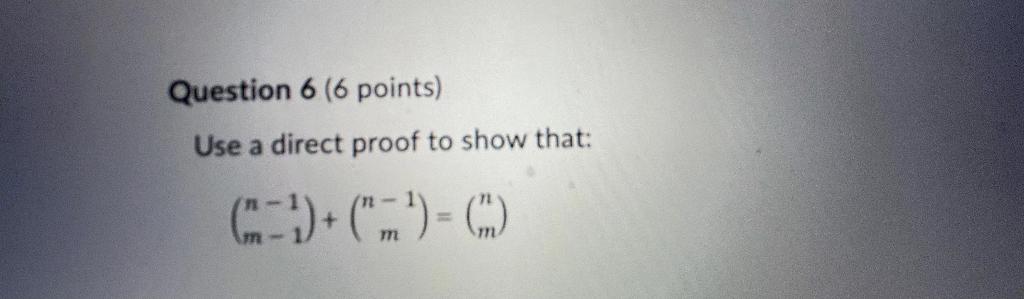 Solved Question 6 (6 points) Use a direct proof to show | Chegg.com