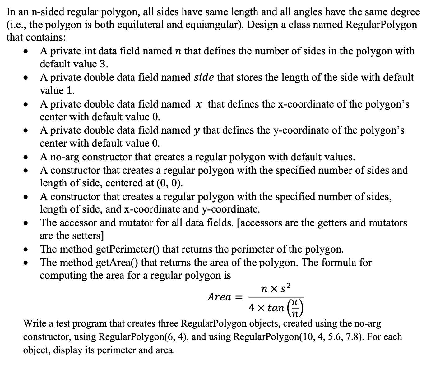 Solved in an n-sided regular polygon, all sides have same | Chegg.com