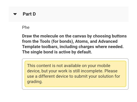 Solved Part D Phe Draw the molecule on the canvas by | Chegg.com