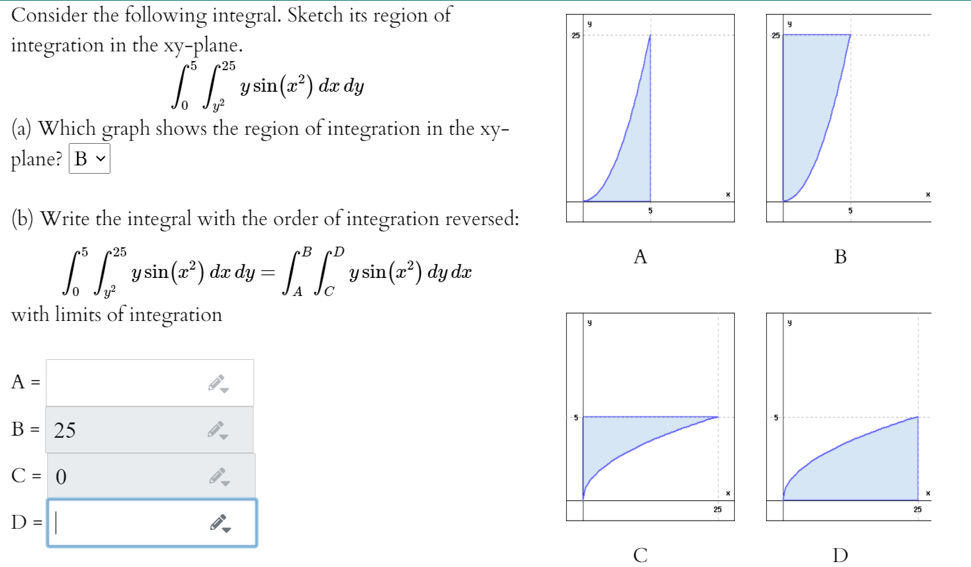 Solved 9 .5 25 Consider the following integral. Sketch its | Chegg.com