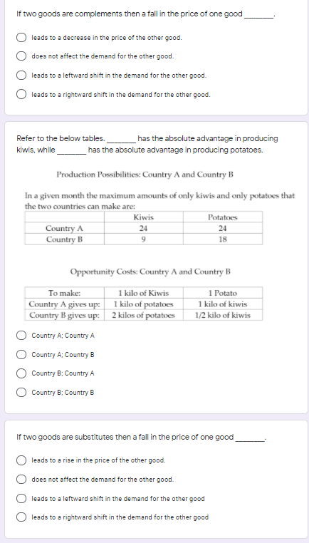 Solved If two goods are complements then a fall in the price | Chegg.com