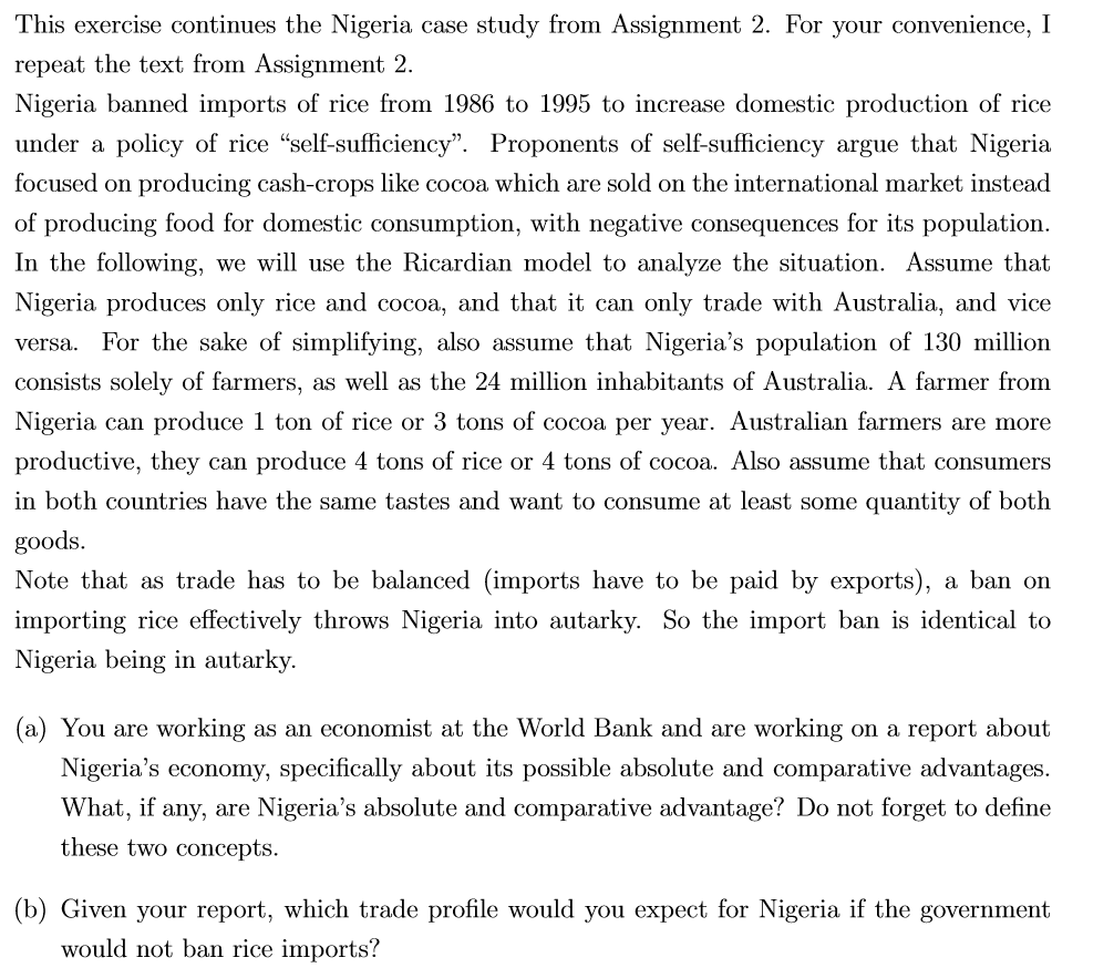 Solved This exercise continues the Nigeria case study from | Chegg.com