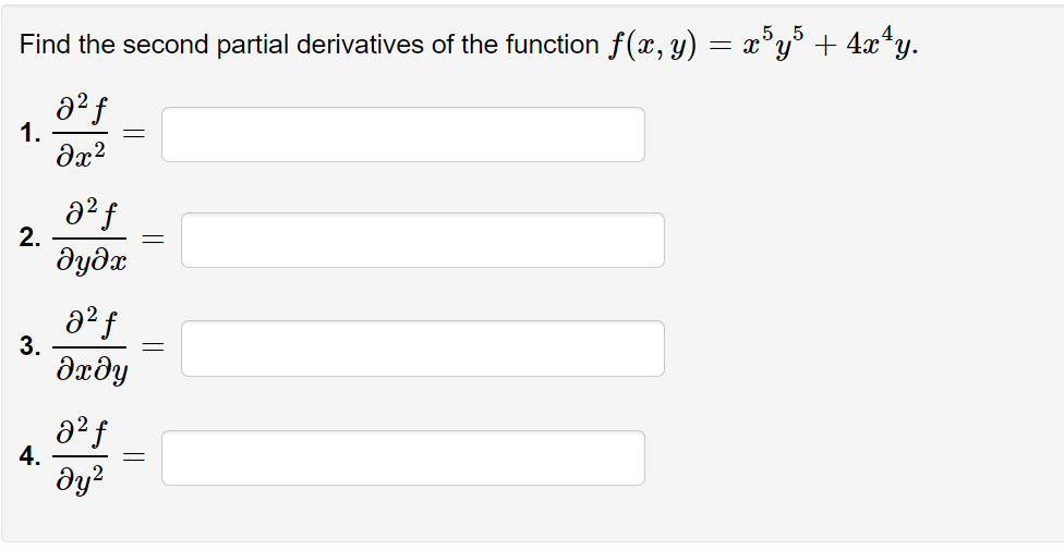 Solved Find the second partial derivatives of the function | Chegg.com
