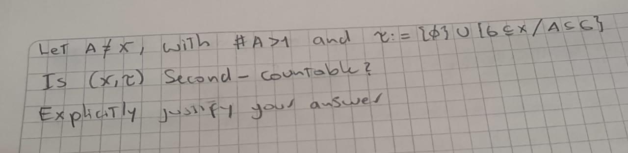 Solved I know that it is first-countable so each point in | Chegg.com