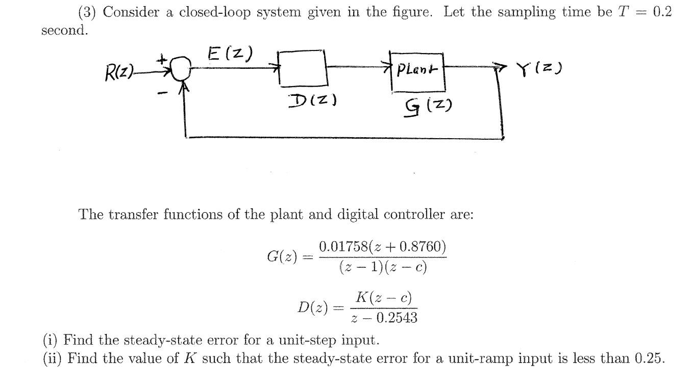 Solved Consider a closed-loop system given in the figure. | Chegg.com