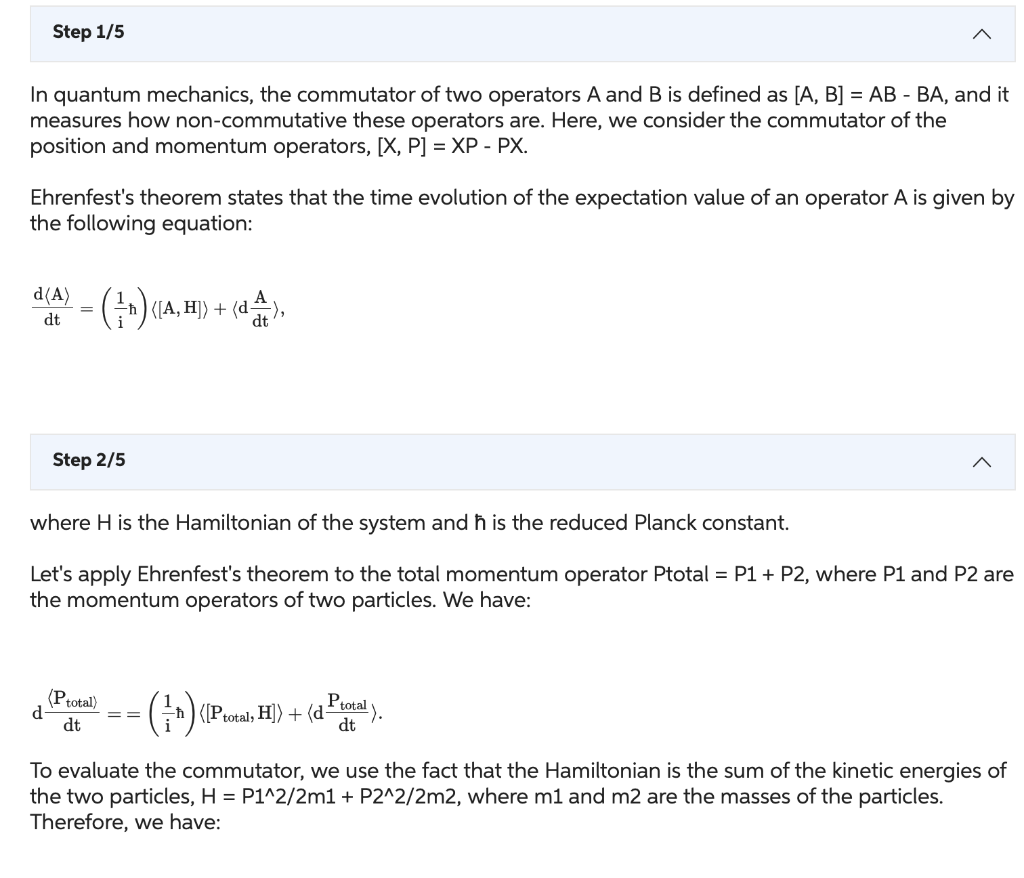 Solved use [X,P] and Ehrenfest's theorem to prove that | Chegg.com