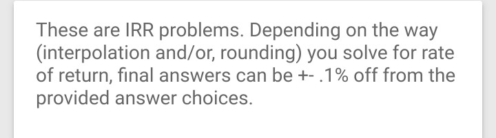 Solved These are IRR problems. Depending on the way | Chegg.com