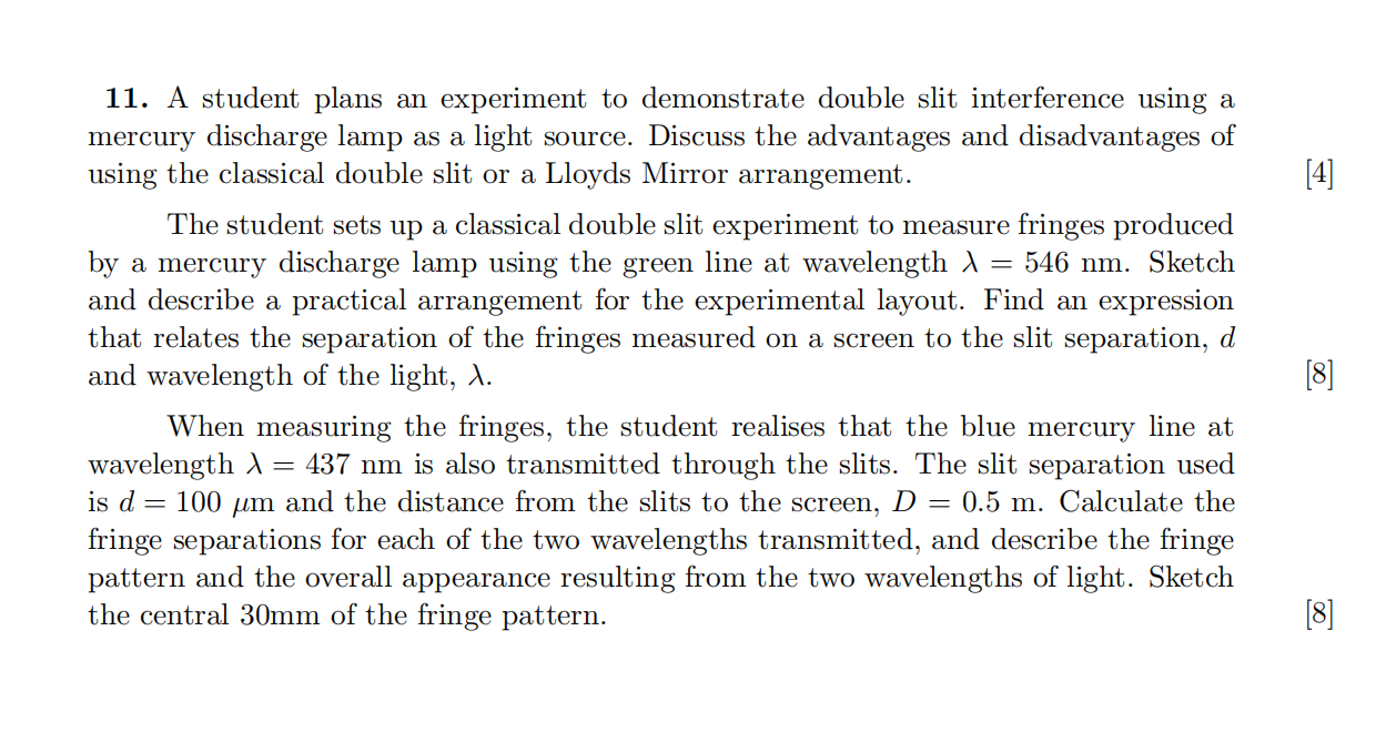 Solved 11. ﻿A student plans an experiment to demonstrate | Chegg.com