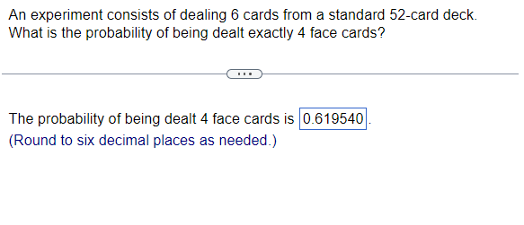 Solved An experiment consists of dealing 6 cards from a | Chegg.com