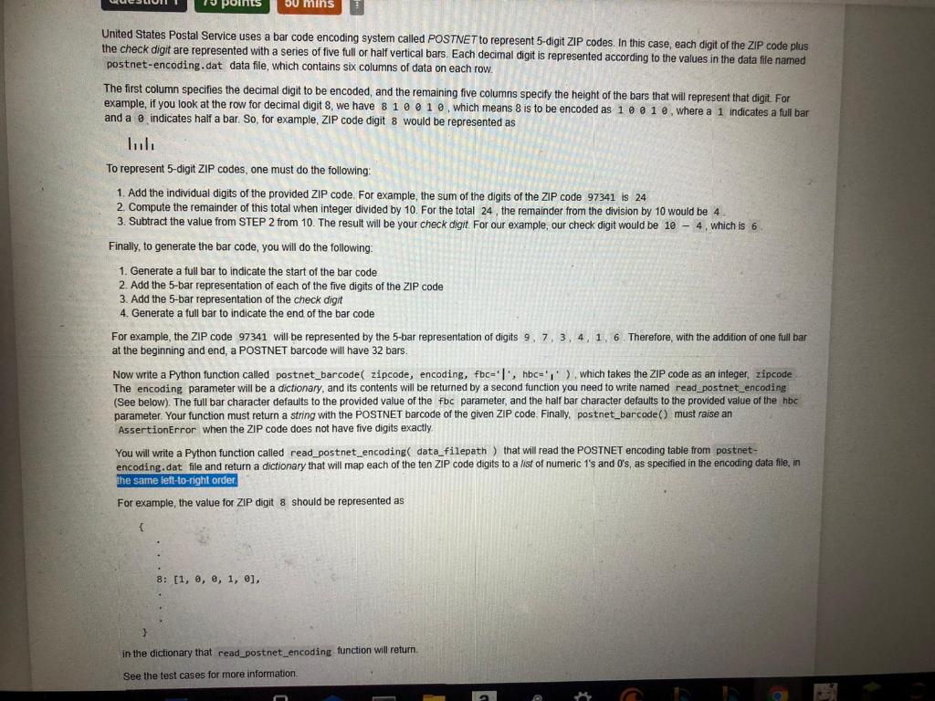 points 30 mins United States Postal Service uses a | Chegg.com