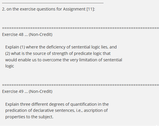 2. on the exercise questions for Assignment [11]: | Chegg.com