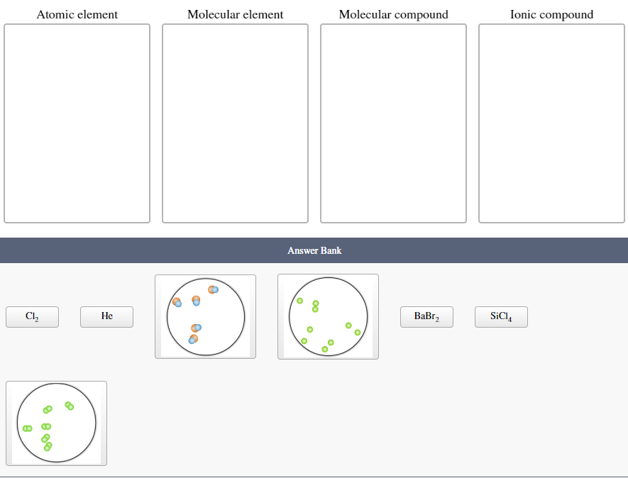 Solved Please help. Classify each substance as an atomic | Chegg.com