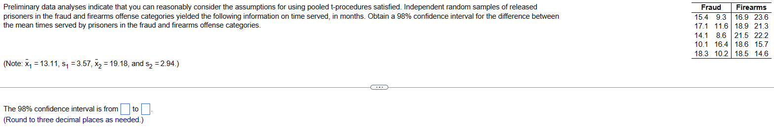 Solved Preliminary data analyses indicate that you can | Chegg.com