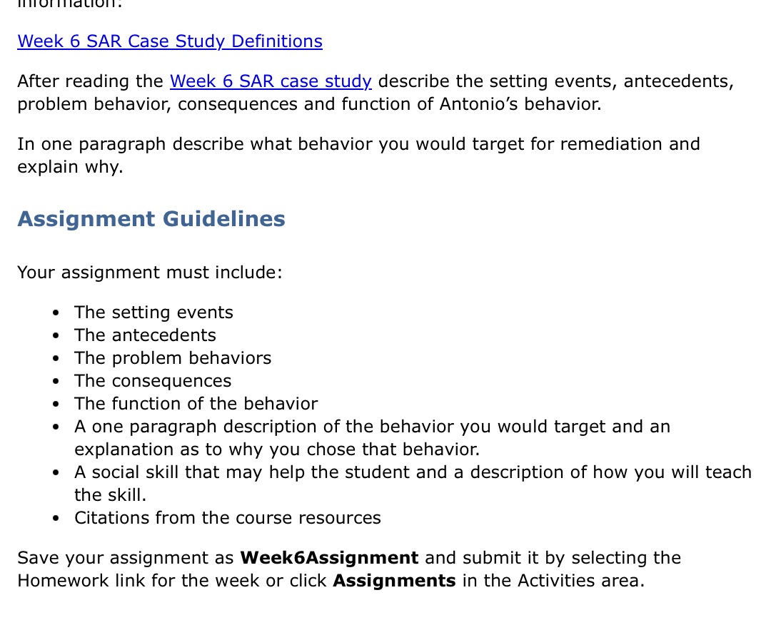 Solved Week 6 ﻿SAR Case Study DefinitionsAfter reading the | Chegg.com