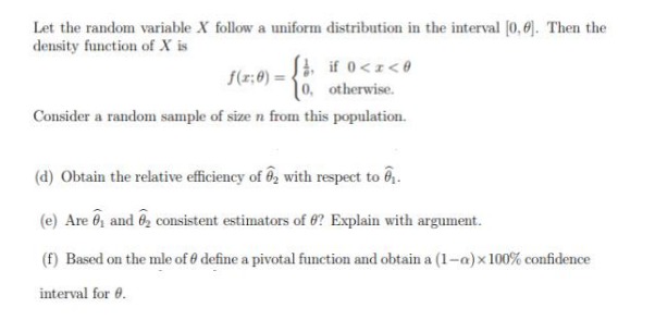 Solved Let the random variable \\( X \\) follow a uniform | Chegg.com